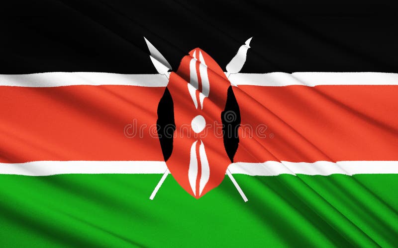 Vlag van Kenia, Nairobi stock illustratie. Illustration of vlag - 124009743