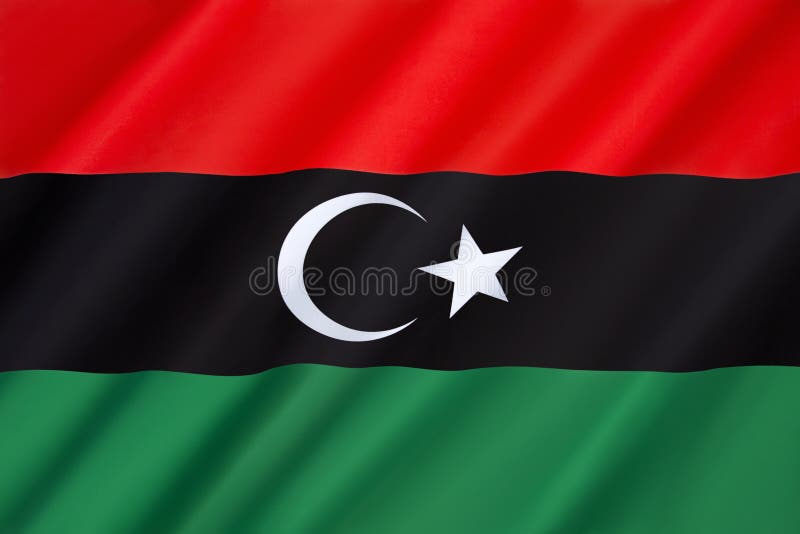 Vlag van Libië stock afbeelding. Image of ster, halve - 50937825