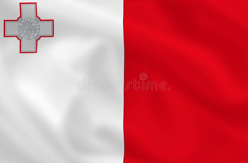 Vlag van Malta stock illustratie. Illustration of aardrijkskunde - 5269097