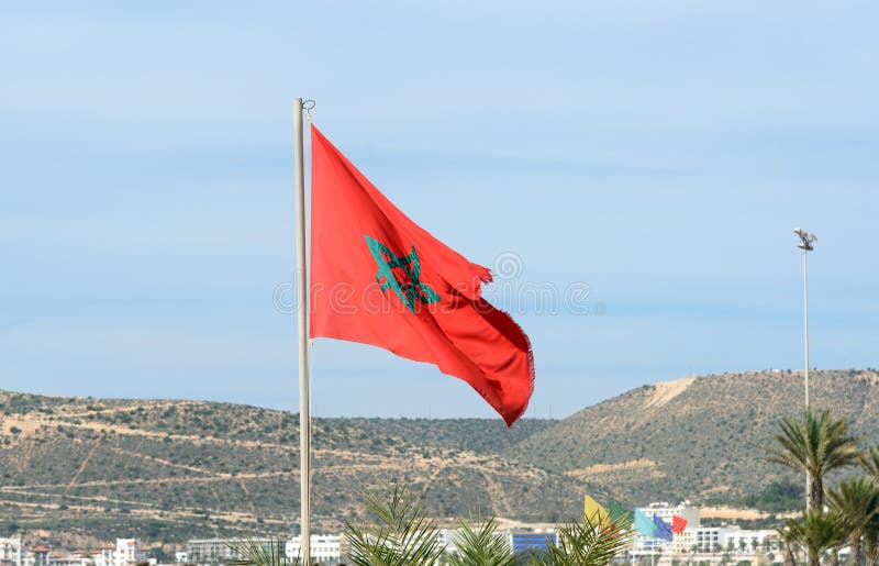 Vlag van Marokko stock afbeelding. Image of nave, nieuw - 99259693