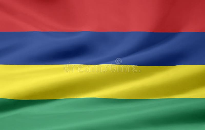 Vlag van Mauritius stock illustratie. Illustration of doek - 6475838