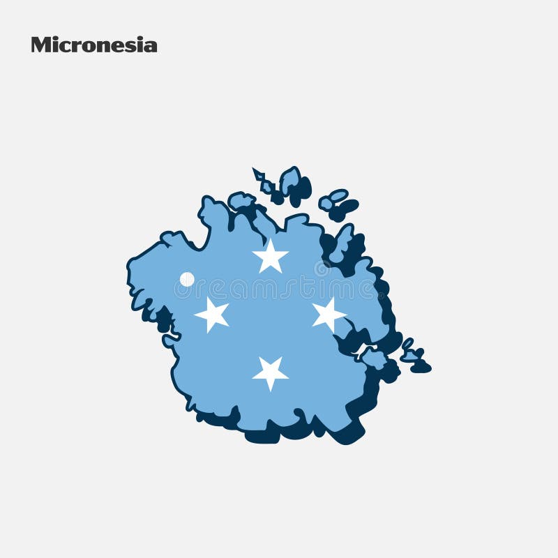 Vlag Van Micronesia Map Infografisch Vector Illustratie - Illustration ...
