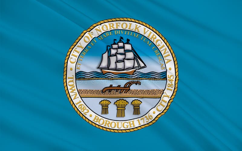 Vlag Van Virginia Beach in Virginia, De V.S. Stock Afbeelding - Image ...