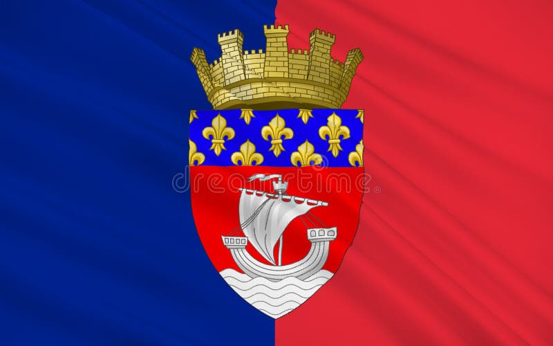 De Vlag Van Parijs De Twee Verticale Rechthoeken Zijn Rood En Blauw ...