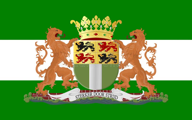 Vlag Van Rotterdam Van Nederland Stock Illustratie - Illustration of ...