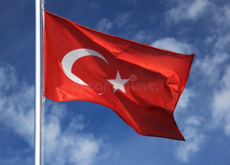 Vlag van Turkije stock foto. Image of horizontaal, naturalisatie - 16021192