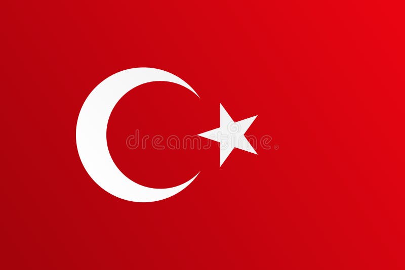 Vlag Van Turkije Met Overgangskleur - Vectorbeeld Vector Illustratie ...