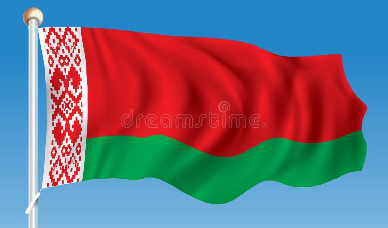 Vlag van Wit-Rusland vector illustratie. Illustration of contour ...