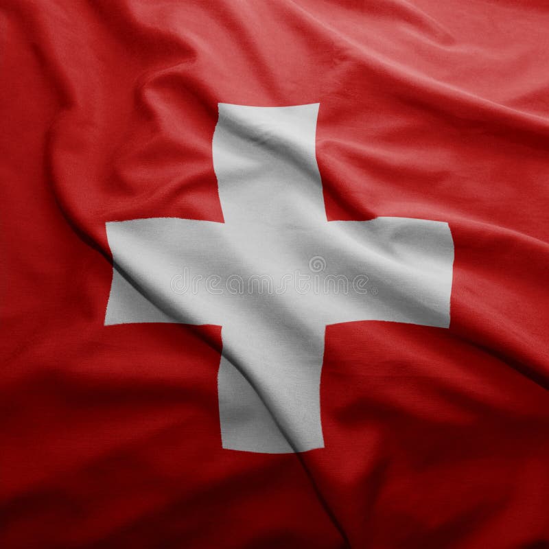 De Collage Van Zwitserland Op Zwitserse Vlagachtergrond Stock ...