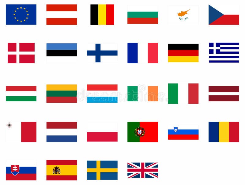 Vlaggen Van De Europese Unie Vector Illustratie - Illustration of ...