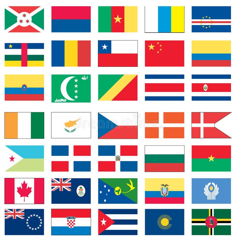 Alle vlaggen van de wereld vector illustratie. Illustration of vlag ...