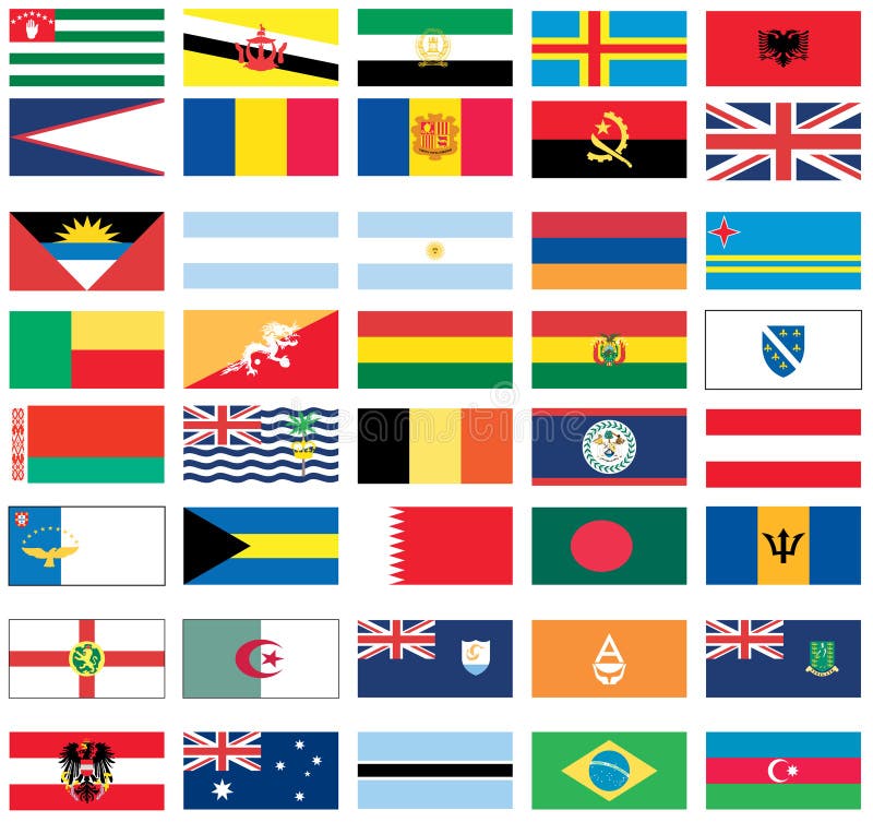 Alle vlaggen van de wereld vector illustratie. Illustration of vlag ...