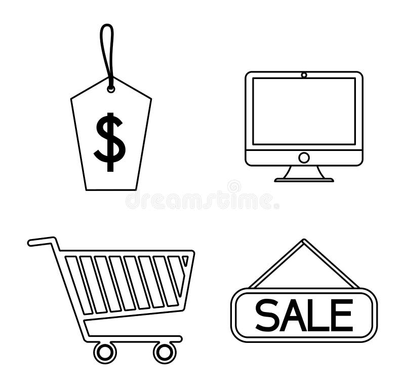 Vlak Ontwerp Van Het Winkelen Pictogram, Vectorillustratie Vector ...