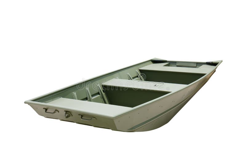 Vlakke John Van Het Bodemaluminium Jon Groene Geschilderd Boot Stock ...