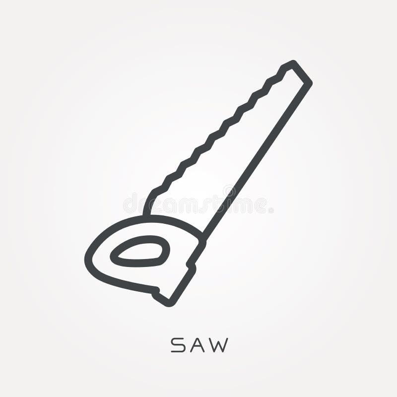 Vlakke Vectorpictogrammen Met Zaag Vector Illustratie - Illustration of ...