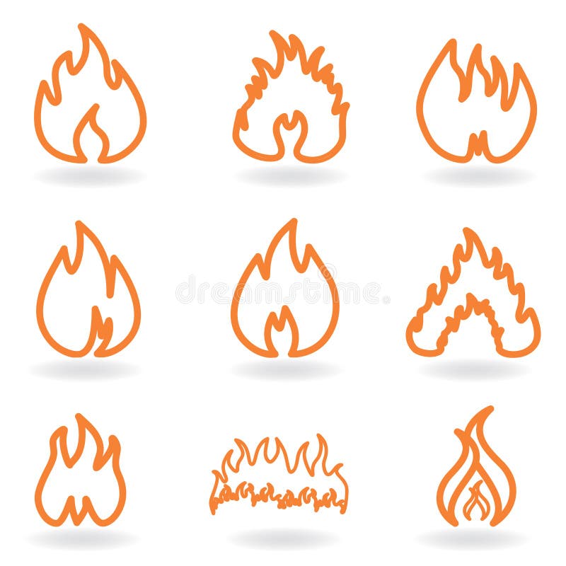 Vlam en brand vector illustratie. Illustration of symbool - 16142189