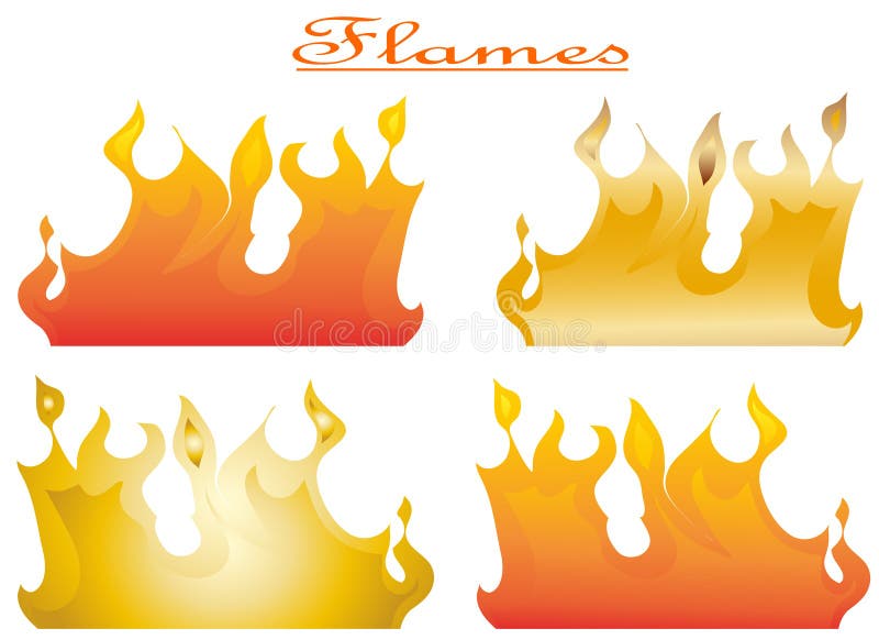 Vlammen vector illustratie. Illustration of geel, inzameling - 77001479