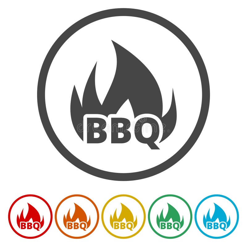 Vlammend BBQ Woord, Van Het Het Ontwerpelement Van De Barbecuepartij ...