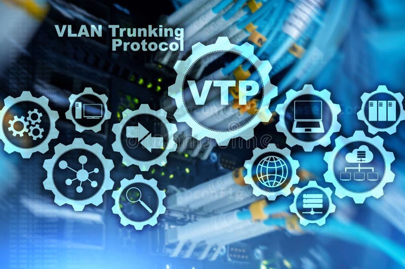 VLAN Trunking Protocol. Virtual Local Area Network. VTP. Stock ...