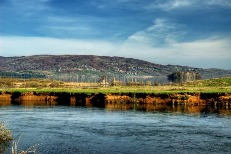 Vlasina Lake stock image. Image of blue, water, island - 18165281