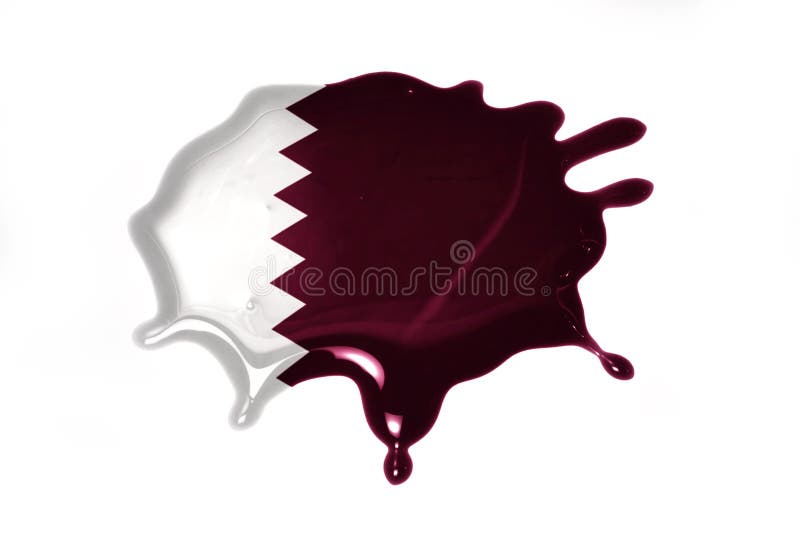 Vlek Met Nationale Vlag Van Qatar Stock Afbeelding - Image of vlag ...