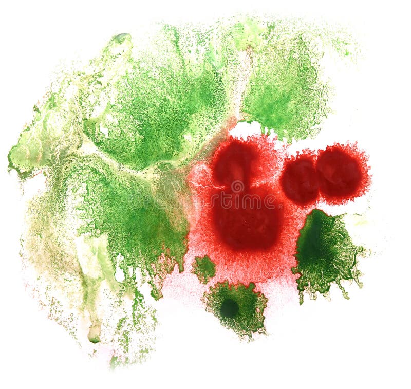 Vlek Van De De Inktverf Van De Kunstwaterverf De Groene, Rode Stock ... Vlek Van De De Inktverf Van De Kunstwaterverf De Groene, Rode Stock ...