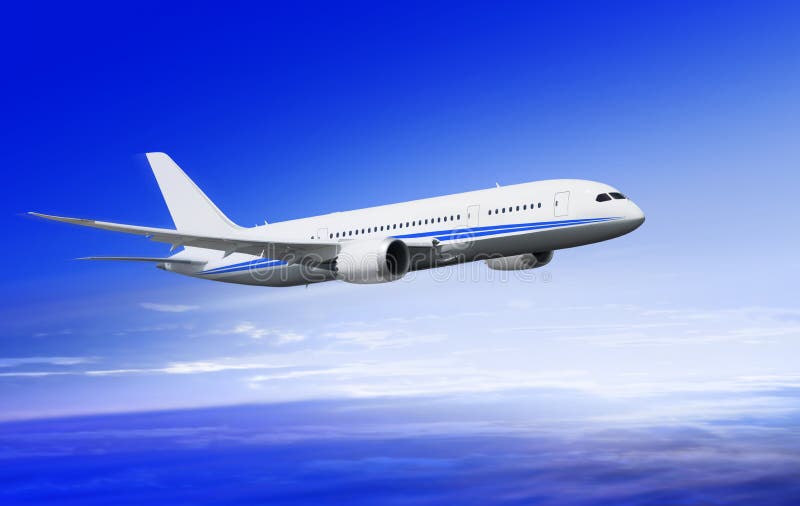 Vliegend Vliegtuig Over Wolken Stock Foto - Image of voering, lucht ...