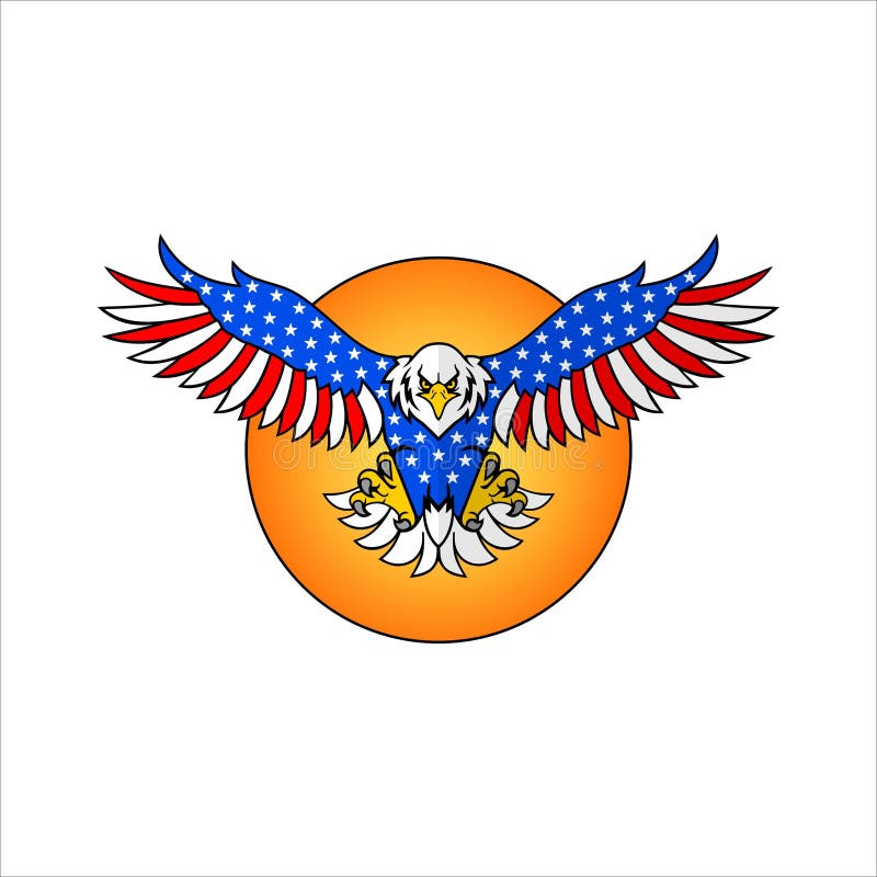 Vliegende Arend En Zonnevector Vector Illustratie - Illustration of ...