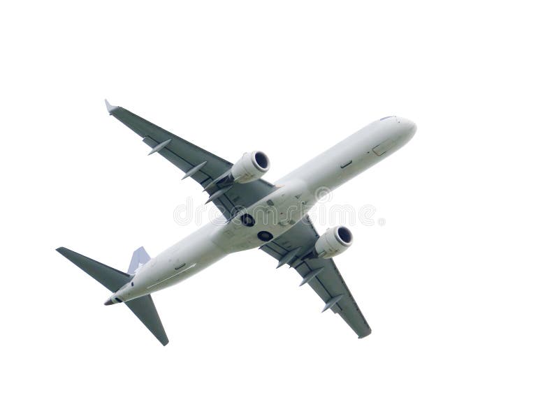 Vliegtuig Dat Op Witte Achtergrond Wordt Geïsoleerd$ Stock Afbeelding ...