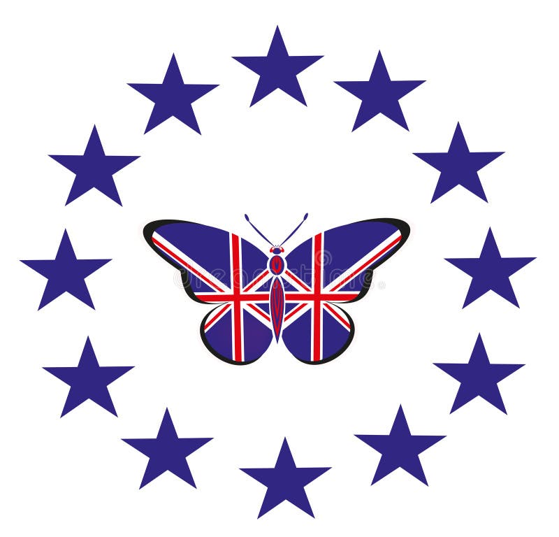 Vlinder Met De Vlag Van Het UK Vector Illustratie - Illustration of ...