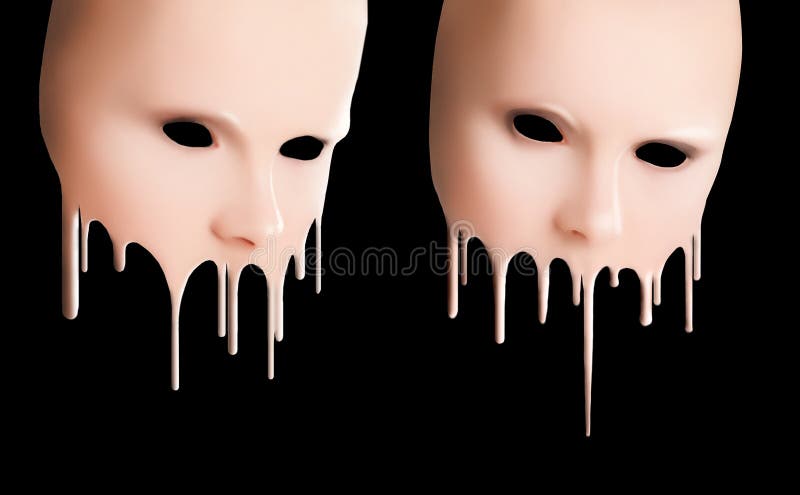 Het Concept Van Het Theater - Witte Maskers Stock Foto - Image of ...