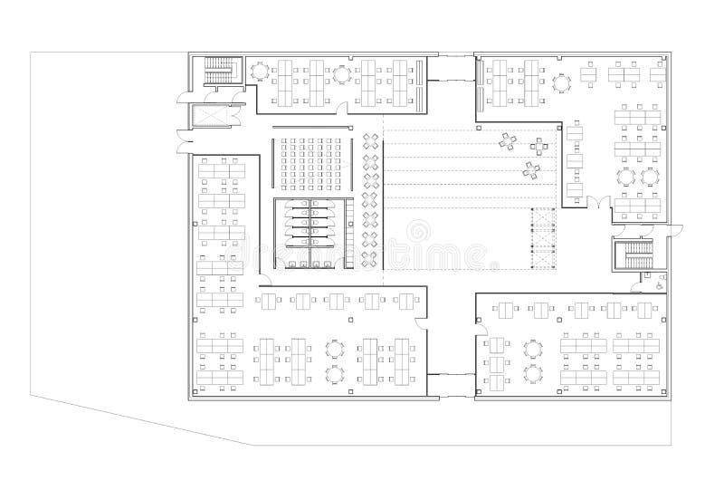 Vloerplan Van Het Bureaugebouw Stock Illustratie - Illustration of ...