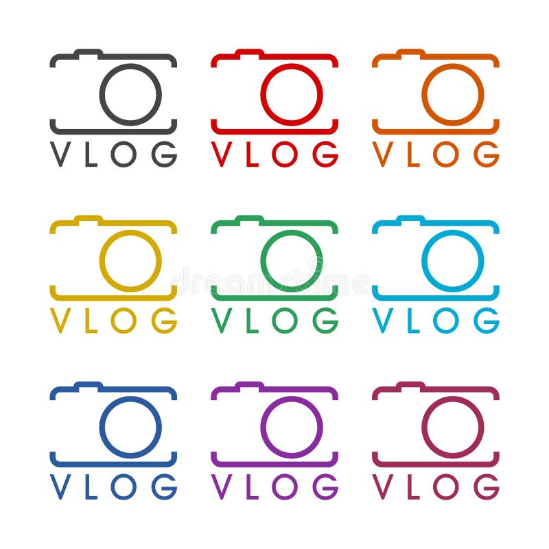 Simple Vlog Icon with Shadow Stock Vector - Illustration of ...