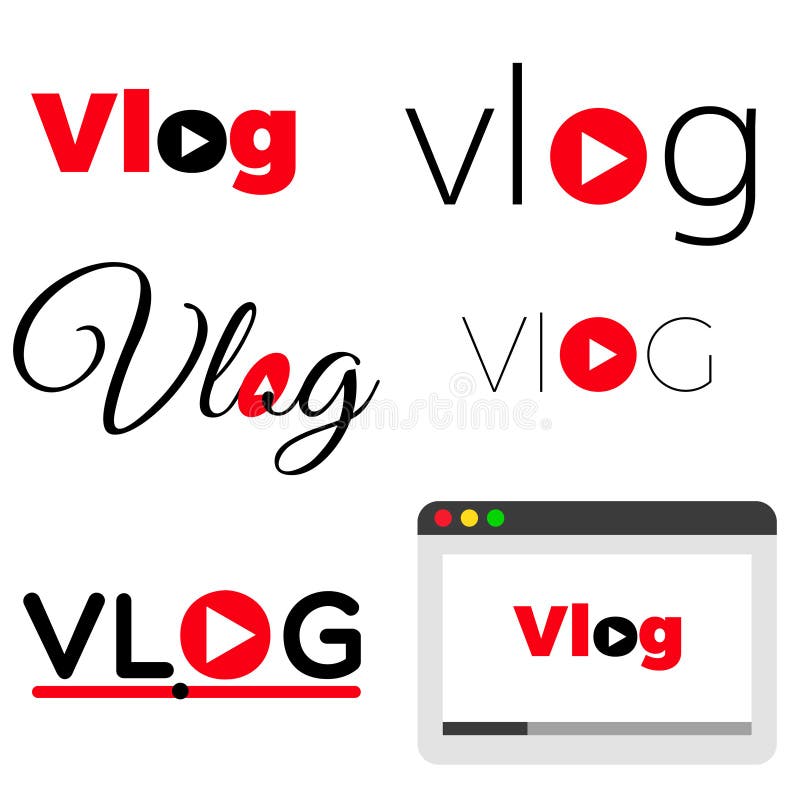 Vlog Video Blogging Concept Logo Streaming Symbol Stock Vector ...