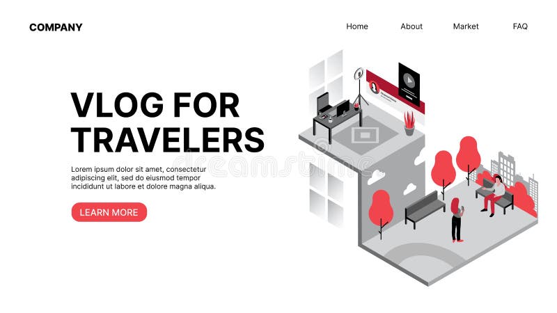 Vlog for Travelers. Vlogging Stock Vector - Illustration of idea ...
