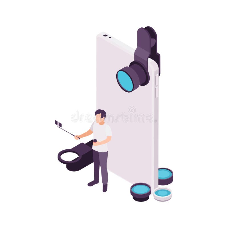 Vlogging Isometric Concept stock vector. Illustration of gadget - 217038088