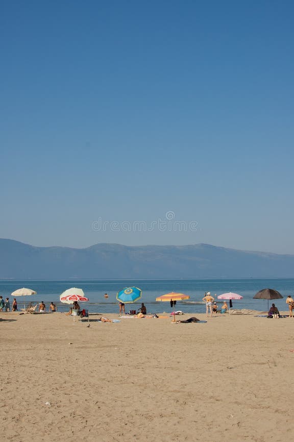 Vlorë beach editorial stock photo. Image of walkway - 386464233