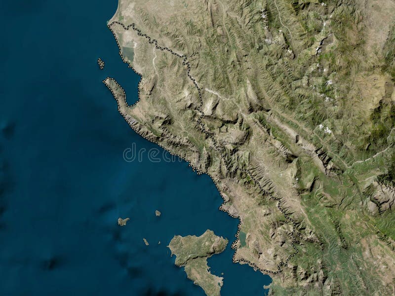 Vlore, Albania. Low-res Satellite. No Legend Stock Illustration ...