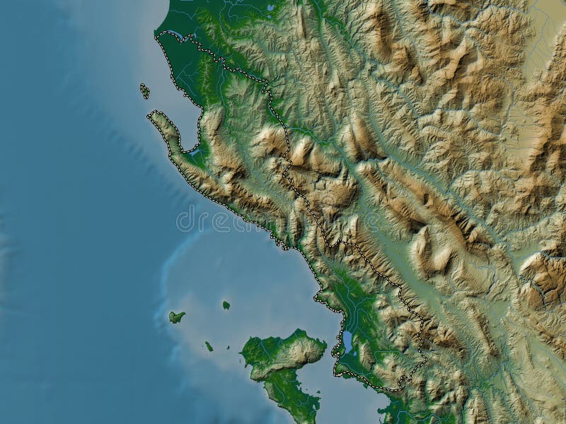 Vlore, Albania. Physical. No Legend Stock Illustration - Illustration ...