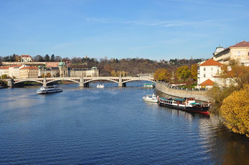 The Vltava river in Czech. stock photo. Image of attraction - 7562480