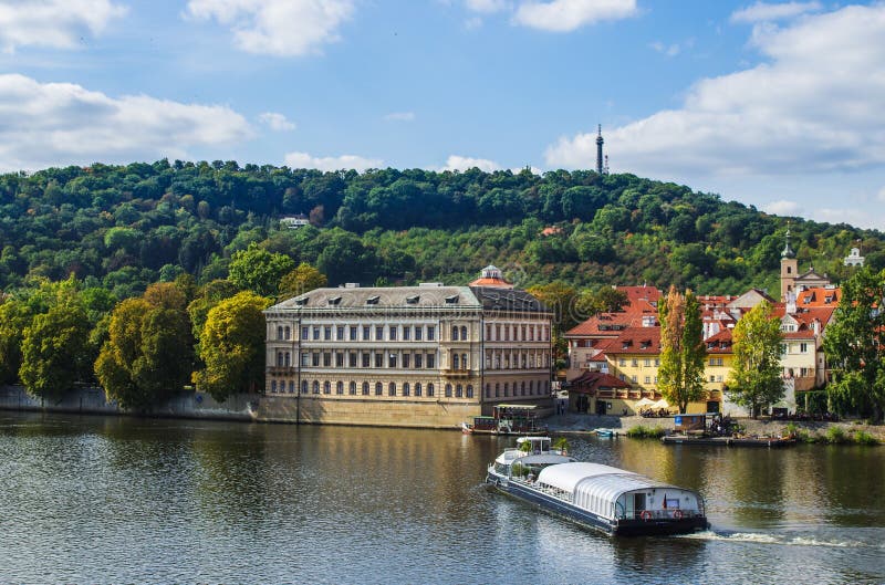 Vltava River editorial stock image. Image of swan, europe - 71483094