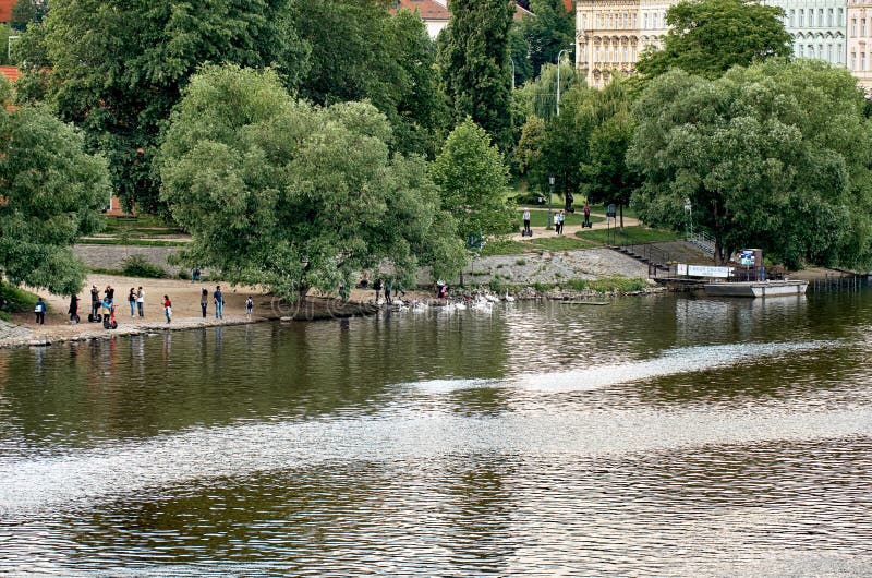 Vltava River in Prague editorial image. Image of boat - 83880735