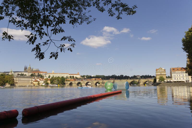 Vltava River Scene with Elements for Fun Over the River and Historic ...