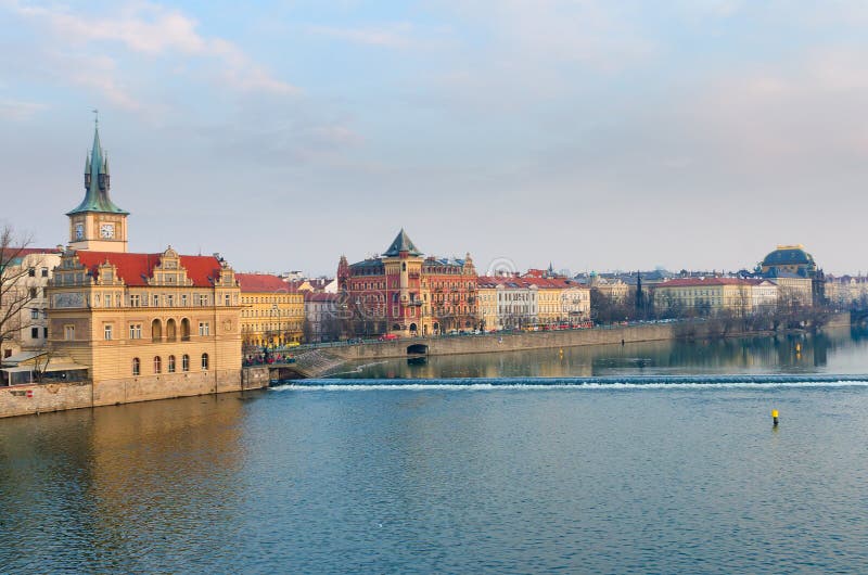 Vltava River View from Charles Bridge,Prague Stock Image - Image of ...
