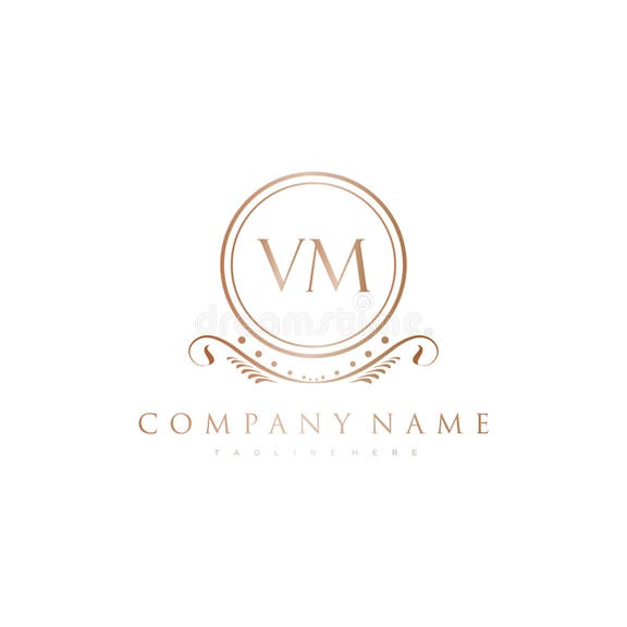 VM Letter Initial with Royal Luxury Logo Template Stock Vector ...