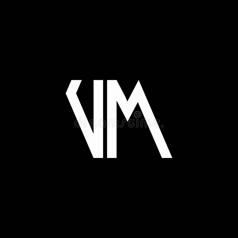 VM Logo Abstract Monogram Isolated on Black Background Stock Vector ...