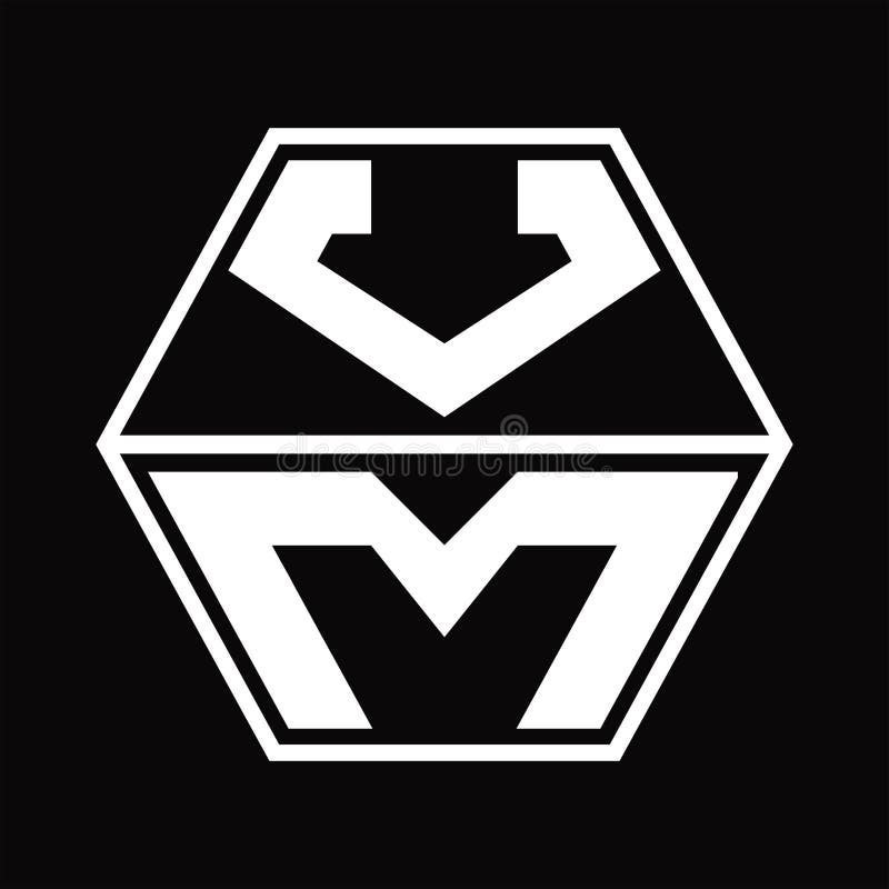 VM Logo Monogram with Hexagon Shape Up and Down Design Template Stock ...