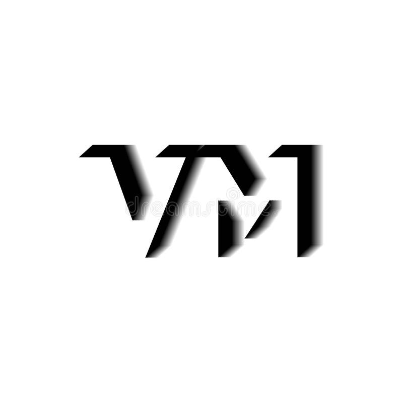 VM Monogram Shadow Shape Style Stock Vector - Illustration of logo ...