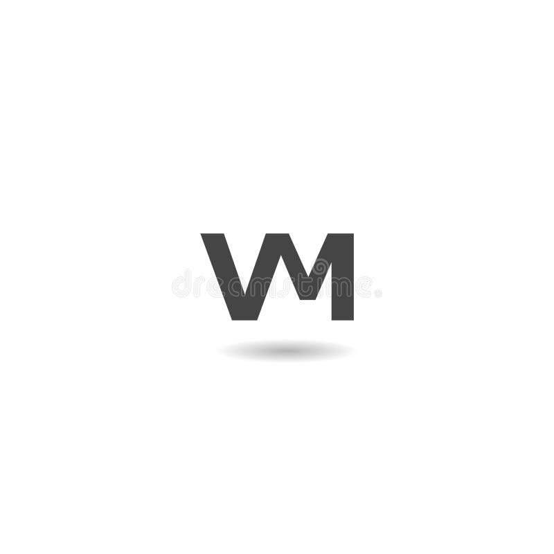 VM V M Letter Design Logo with Shadow Stock Vector - Illustration of ...