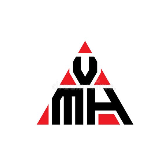 VMH Triangle Letter Logo Design with Triangle Shape. VMH Triangle Logo ...